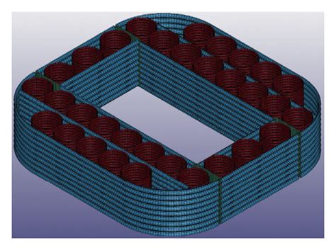 finite element model a csp b bridge pier c barge and d