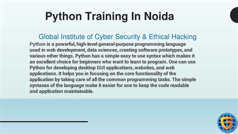 Ppt Python Programming In Noida Powerpoint Presentation Free