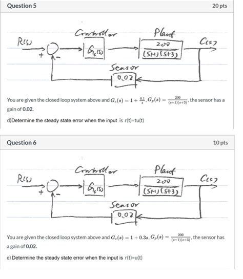 Solved Question 5 20 Pts Ru Ccs Controller Plant G6 Tehotens