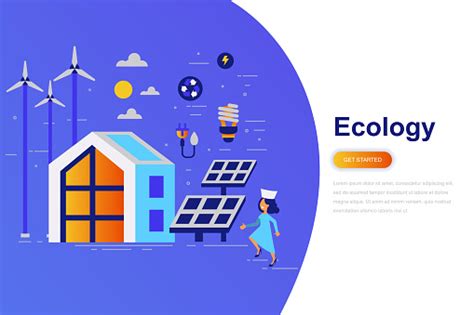 Spanduk Web Konsep Datar Modern Ekologi Dengan Karakter Orang Kecil