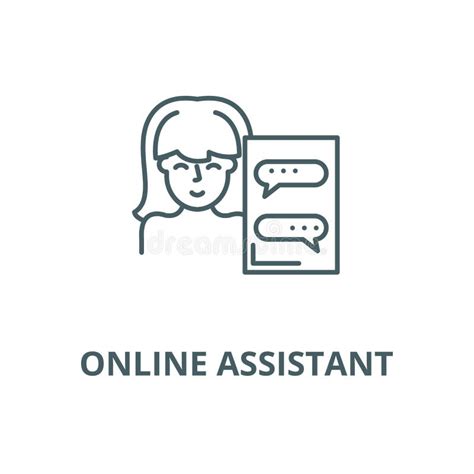 Virtual Assistant Vector Line Icon Linear Concept Outline Sign