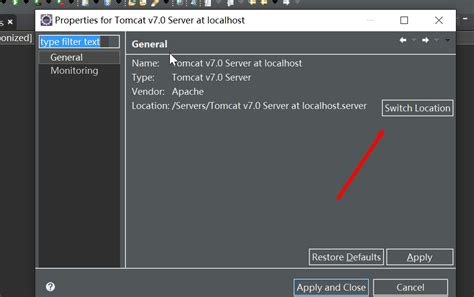 解决警告 Setting property source to org eclipse jst jee server did not find a matching