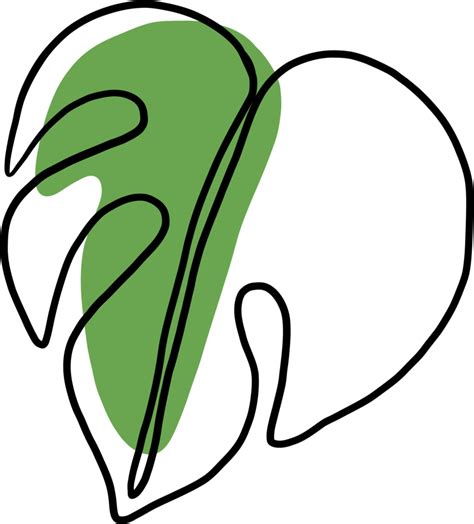 Simplicidad Hoja De Monstera Dibujo Lineal Continuo A Mano Alzada