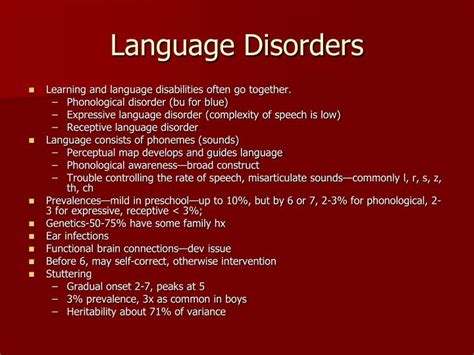 Ppt Language Disorders Powerpoint Presentation Free Download Id1111792