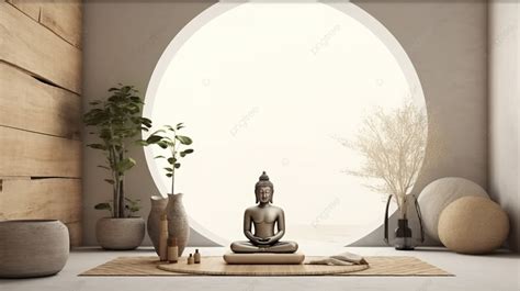 젠 스타일 인테리어 디자인의 3d 렌더링을 모의 빈 집 3d 방 빈방 배경 일러스트 및 사진 무료 다운로드 Pngtree