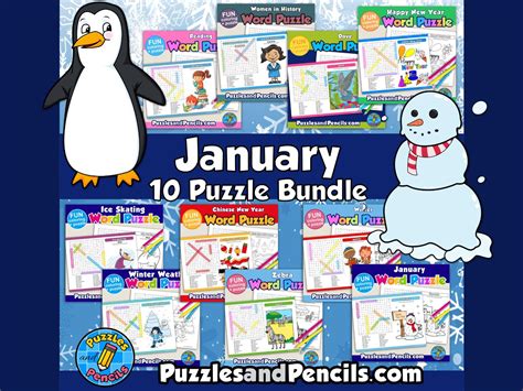 January Word Search Puzzle Activity Page BUNDLE Wordsearch Puzzles Teaching Resources