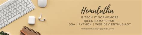 Hemalatha Venkatesan It Sophomore Python And Dsa Aspiring Software