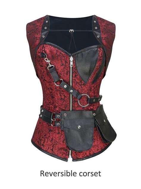Buy Wholesale Double Steel Boned Gothic Reversible Steampunk Corset