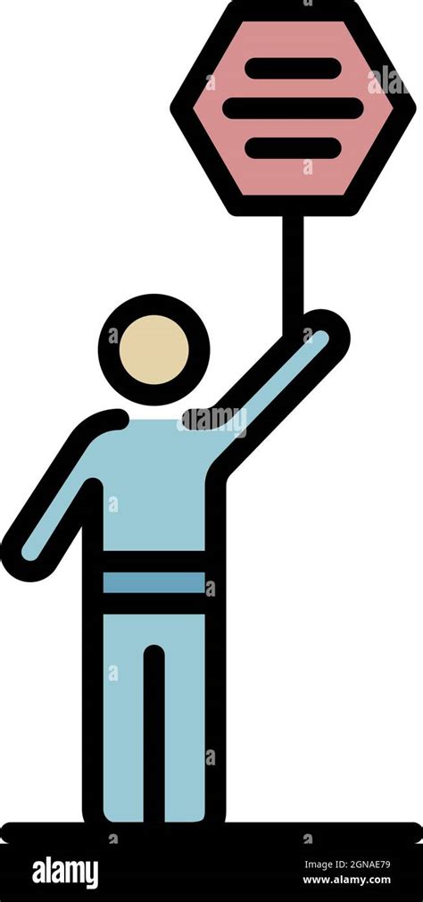 Democracy Protest Man Icon Outline Democracy Protest Man Vector Icon