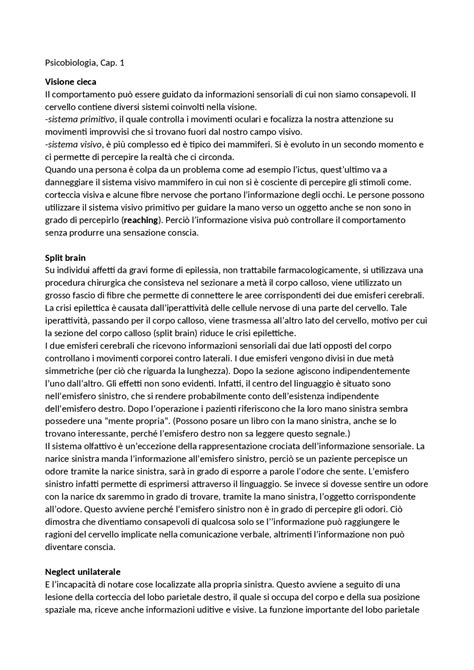 Riassunto Cap1 Carlson Psicobiologia Docsity