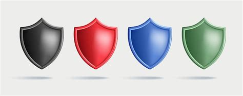 Premium Vector Color Shields Icons Collection 3d Vector Isolated