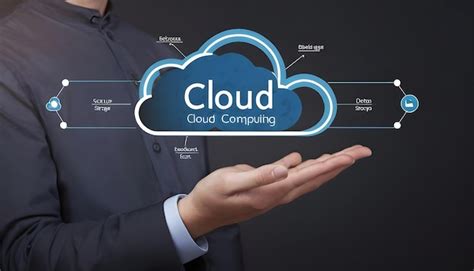 Premium Photo Man Holding Cloud Computing Diagram Show On Hand Data