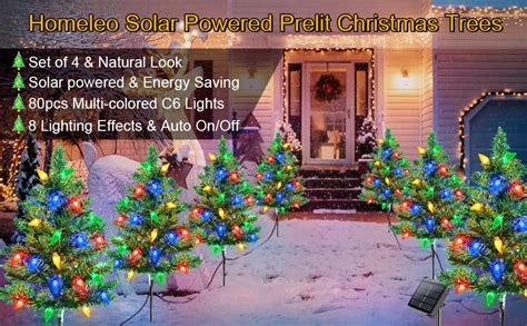 Homeleo 4 Set Solar Christmas Tree W 80pcs Multicolor C6