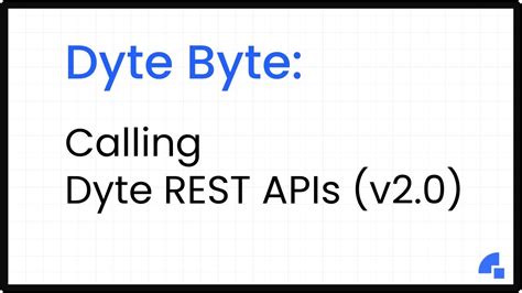 Calling Dyte REST APIs V2 0 YouTube