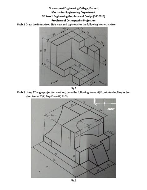 Orthographic Projection Problems And Solutions
