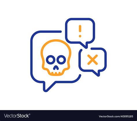 Cyber Attack Line Icon Ransomware Threat Sign Vector Image