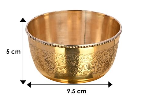 Bulkysanta Pure Brass Royal Bowls With Handcrafted Etching Design Set