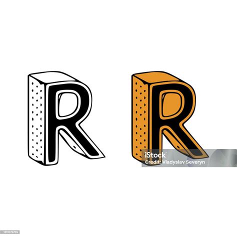白い背景にアイソメトリック文字r落書きベクトルイラスト文字のクリップ アート 3dのベクターアート素材や画像を多数ご用意 3d