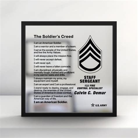 Personalized Soldiers Creed Mirror Plaque Us Army Retirement T Etsy