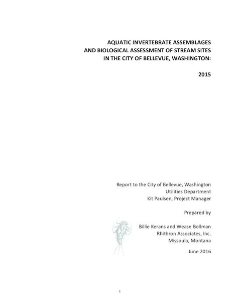 Pdf Aquatic Invertebrate Assemblages And Biological