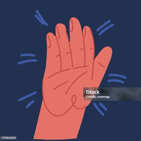 만화 벡터 일러스트 레이 션 의 만화 캐릭터 손 친선 제스처 뻗은 손을 펴서 다섯 손가락을 내밀고 인사합니다 3차원 형태에 대한 스톡 벡터 아트 및 기타 이미지 Istock