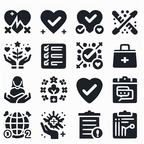 Core Values Solid Icon Set Vector Graphic Glyph Style Pictogram Package