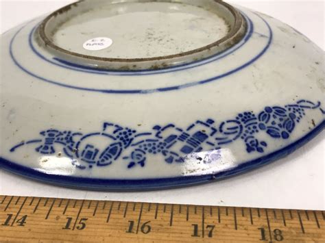 Antique Blue And White Japanese Plate 10 5d