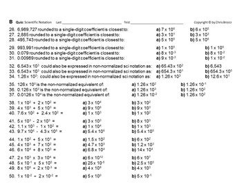 Numbers Bundle H Scientific Notation Write Add Subtract Multiply Divide