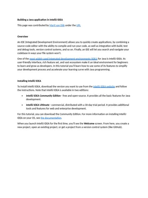 Building A Java Application In Intellij Idea Pdf Java Programming Language Library
