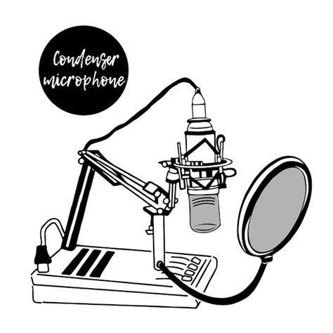 Microfone condensador e suporte suspenso para podcaster em acessórios de equipamento de gravação