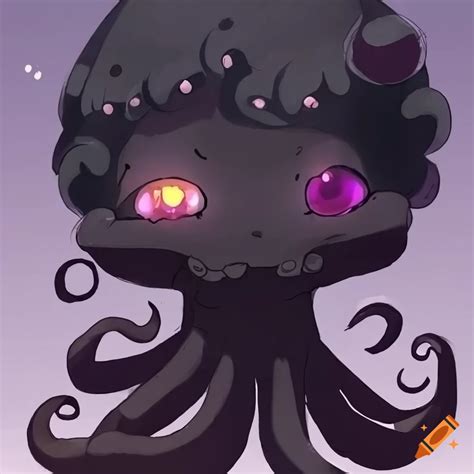 Adorable Black Chibi Octopus