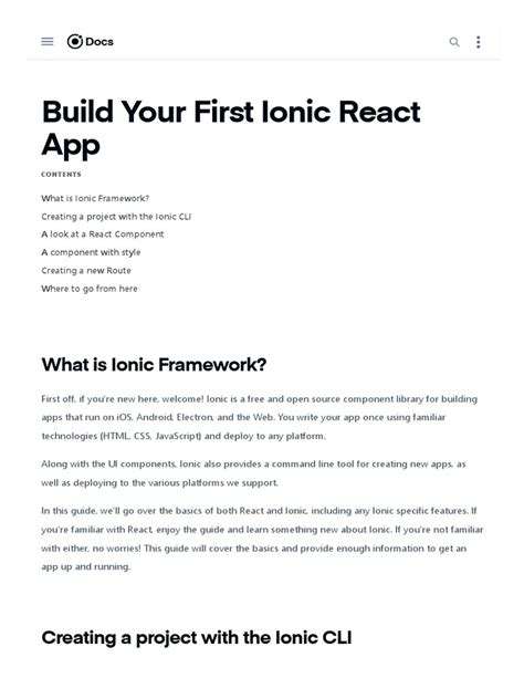 Build An Ionic React App Guide Pdf Mobile App Software Development