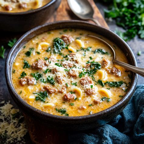 Creamy Parmesan Italian Sausage Ditalini Soup Tasty Chow