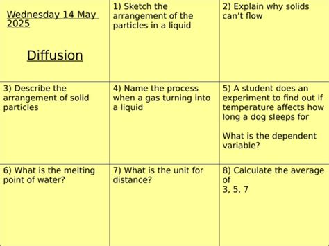 Diffusion Ks3 Chemistry Teaching Resources