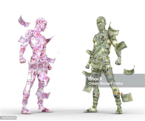 미국 달러 대 인도 루피 외환 거래 통화 페어링 돈으로 만든 인간 캐릭터 3d 렌더링 가격에 대한 스톡 사진 및 기타 이미지