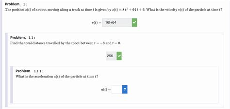 solved problem 1 the position s t of a robot moving along