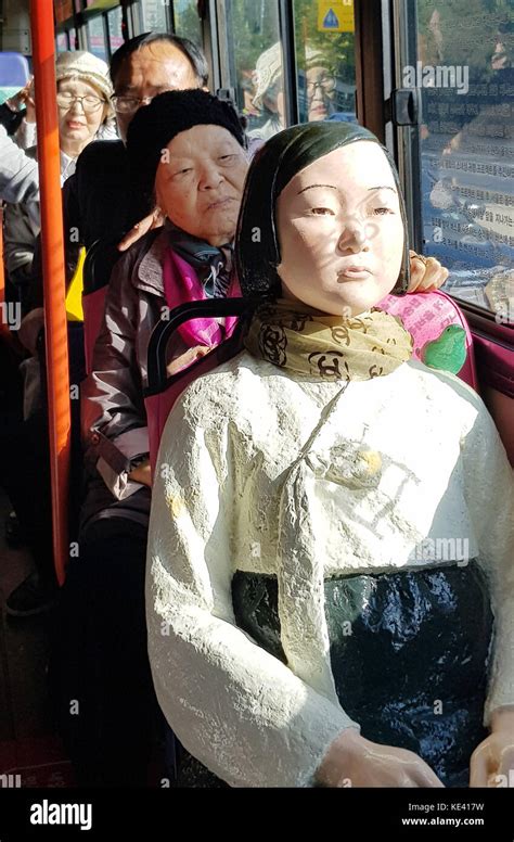 19th Oct 2017 Comfort Woman Statue On Bus A Comfort Woman Statue Is