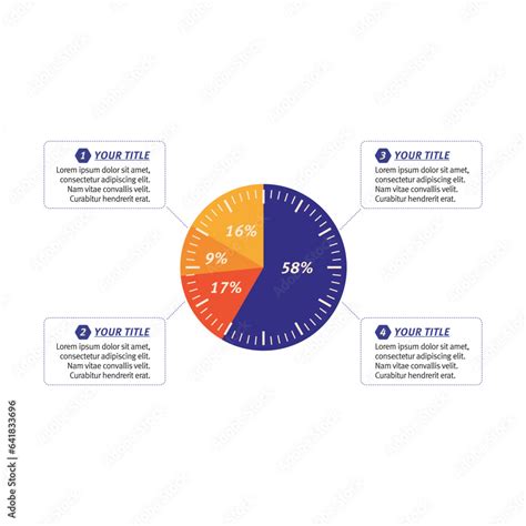 Round Dial Chart With Percentage Statistics Vector Illustration