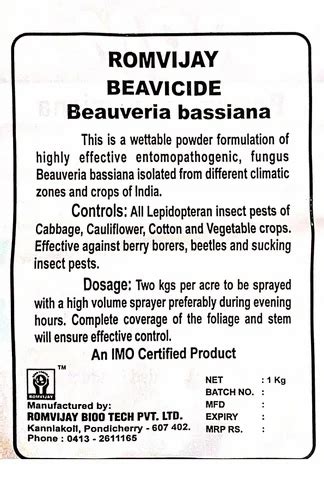 Beauveria Bassiana Bio Pesticide At Best Price In Pondicherry By Rom