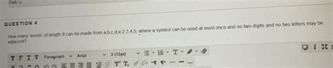 Solved Pathp Question 4 How Many Words Of Length 9 Can Be