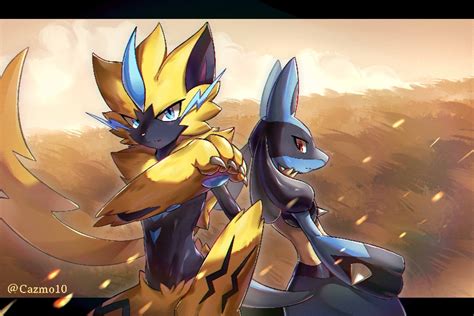 Lucario And Zeraora Pokemon Drawn By Cazmo Danbooru