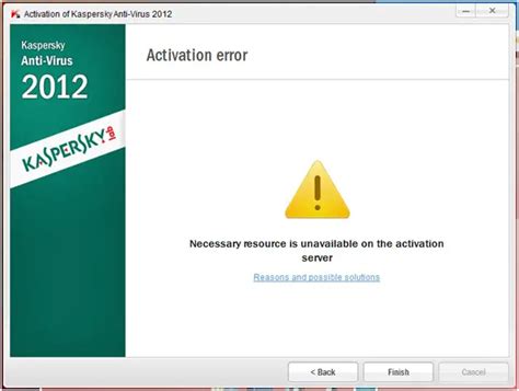 Activation Error From The Kaspersky Activation Server