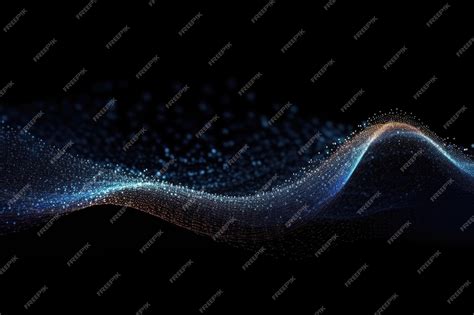 Premium Photo Wave Of Dots And Interweaving Of Lines Abstract Background Network Connection