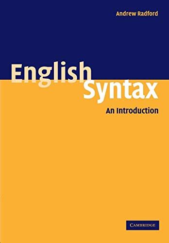 English Syntax An Introduction De Andrew Radford New Paperback 2004