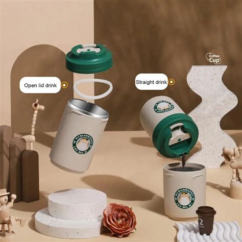 자동차 단열 커피 텀블러 뚜껑이 있는 유용한 열 컵 내열성 이중층 열 머그잔 Aliexpress