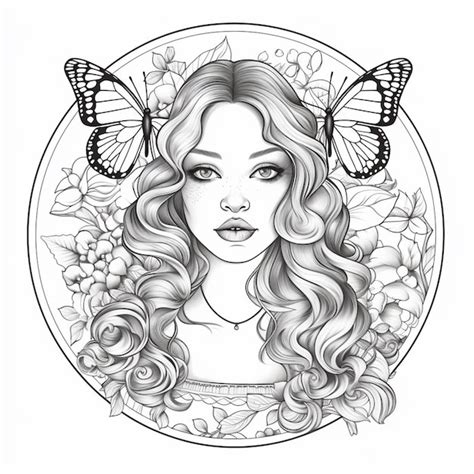 Premium Ai Image A Drawing Of A Woman With Butterfly Wings On Her