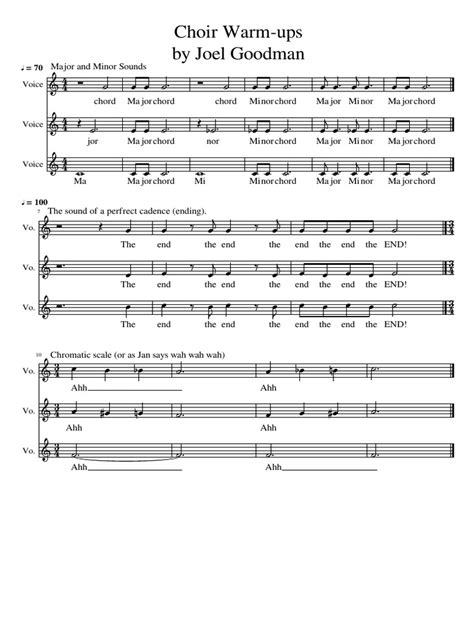 Choir Warm Ups By Joel Goodman Voice 70 Pdf Chord Music Harmony