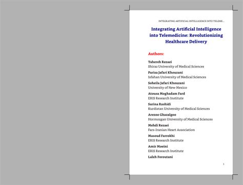 Pdf Integrating Artificial Intelligence Into Telemedicine