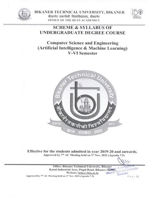 b tech cse aiandml v and vi sem schemeandsyllabus 2 pdf