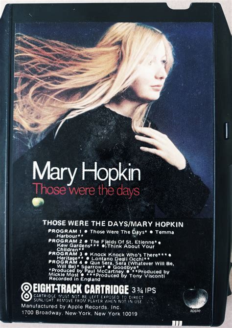 Mary Hopkin Those Were The Days Track Cartridge Discogs